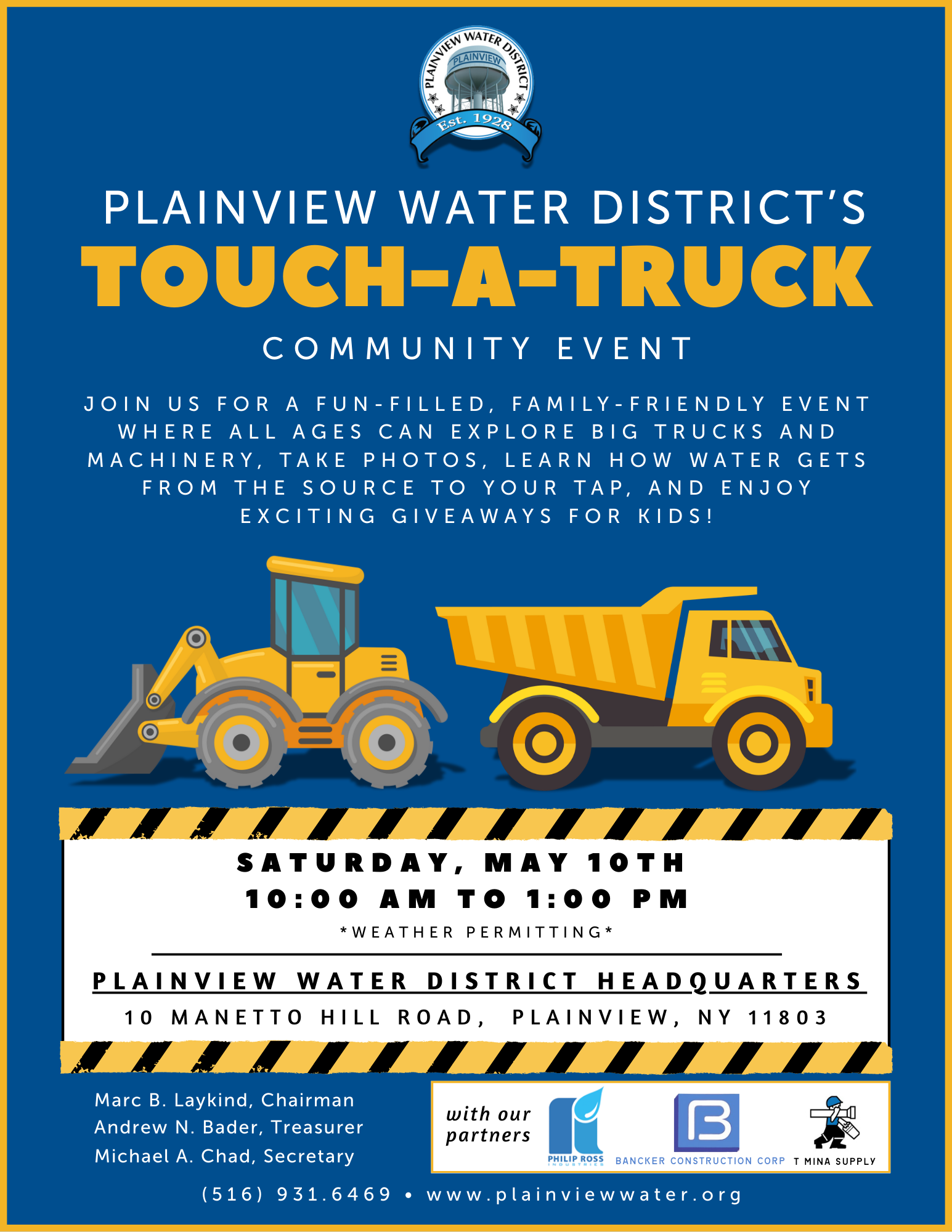 Plainview Water District to Host “Touch-A-Truck” Event on May 10 for ...